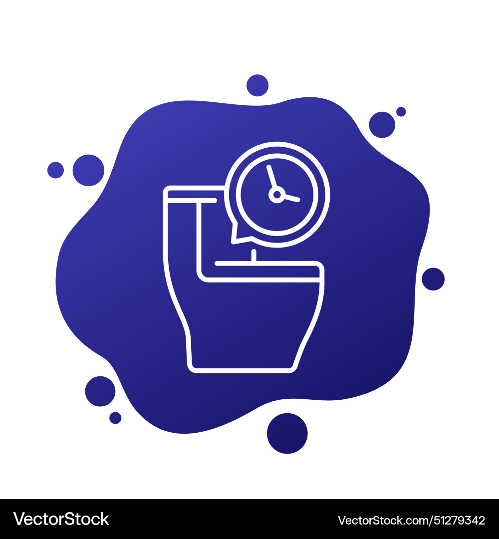 Toilet time line icon Royalty Free Vector Image