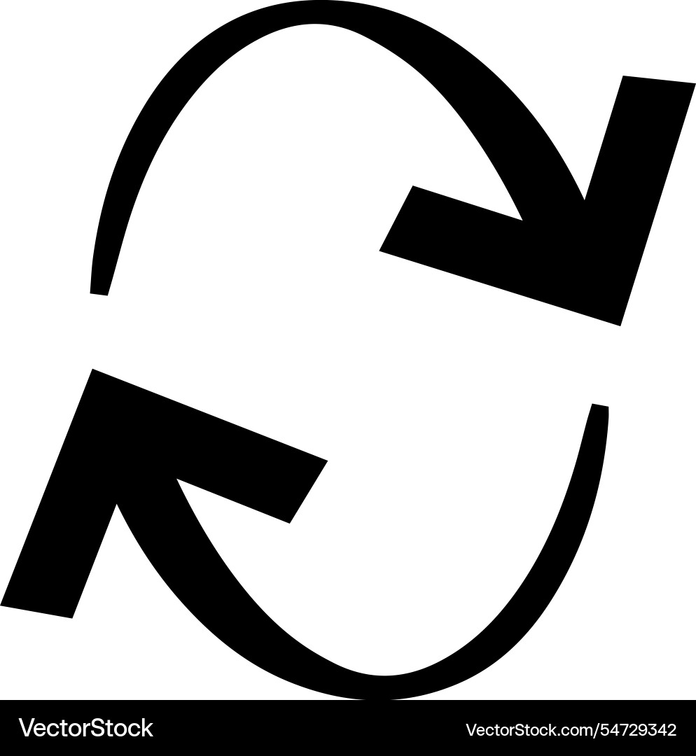 Two black arrows rotating clockwise and creating a