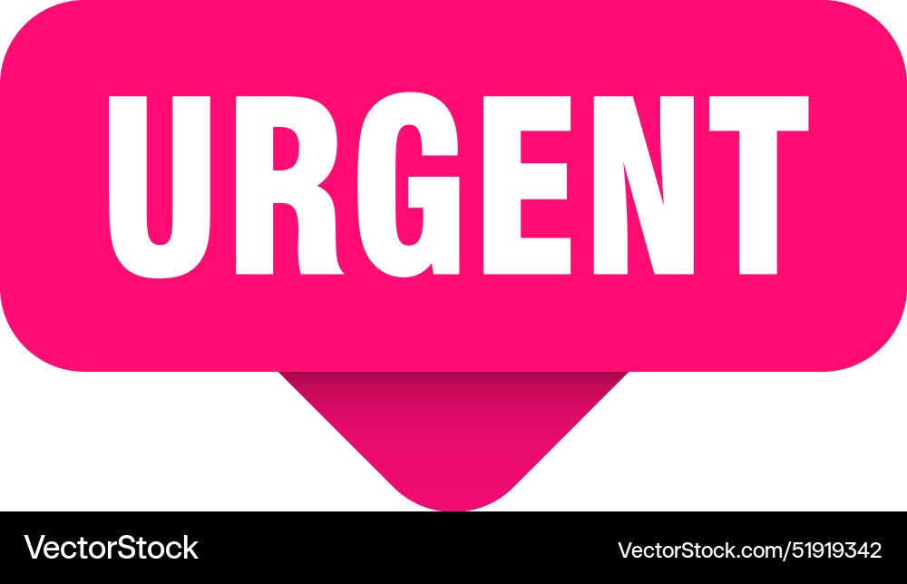 Urgent sticker sign on transparent Royalty Free Vector Image