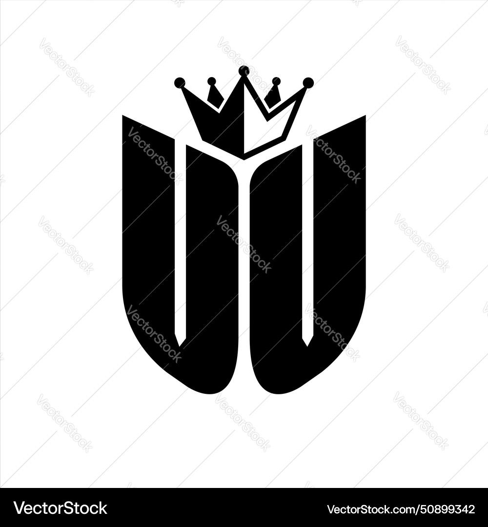 Vv letter monogram with shield shape crown Vector Image