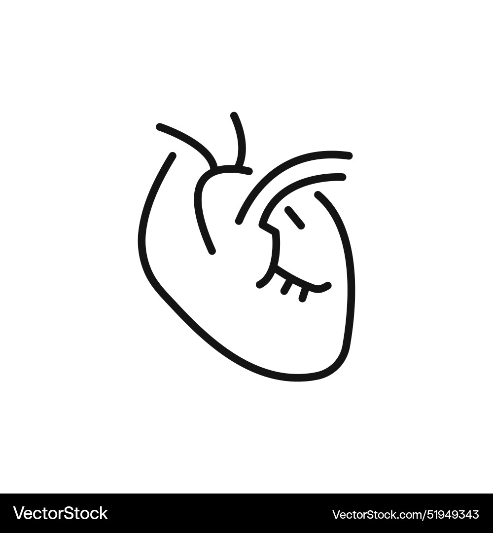 Cardiology logo sign outline Royalty Free Vector Image