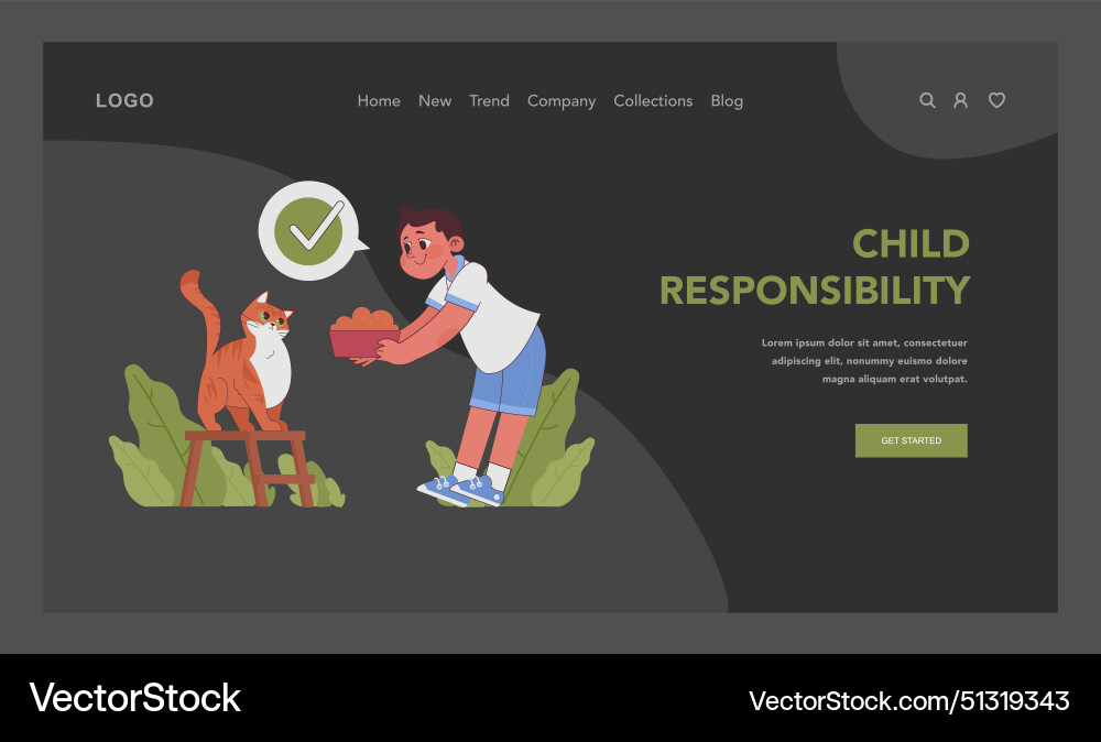 Child responsibility concept flat Royalty Free Vector Image