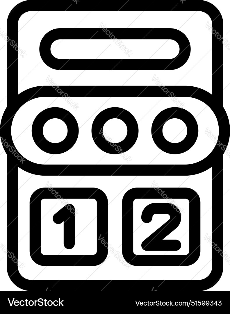 Electronic scoreboard showing numbers one and two Vector Image