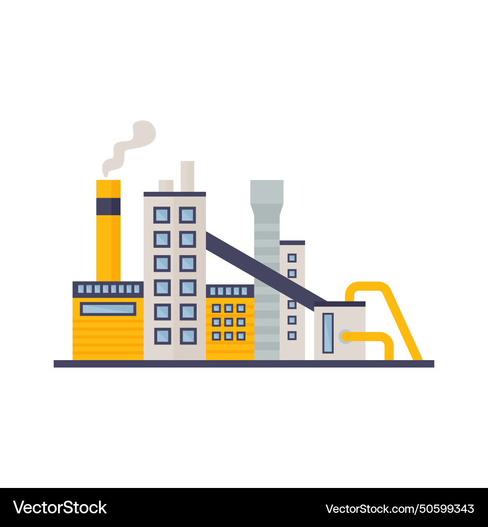 Factory buildings and oil gas industry complex Vector Image