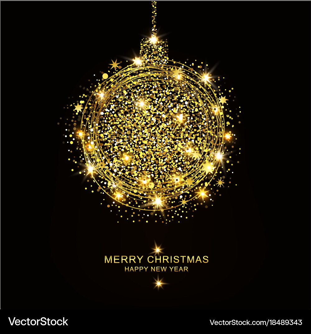 Golden Christmas Sparkle Ball Royalty Free Vector Image