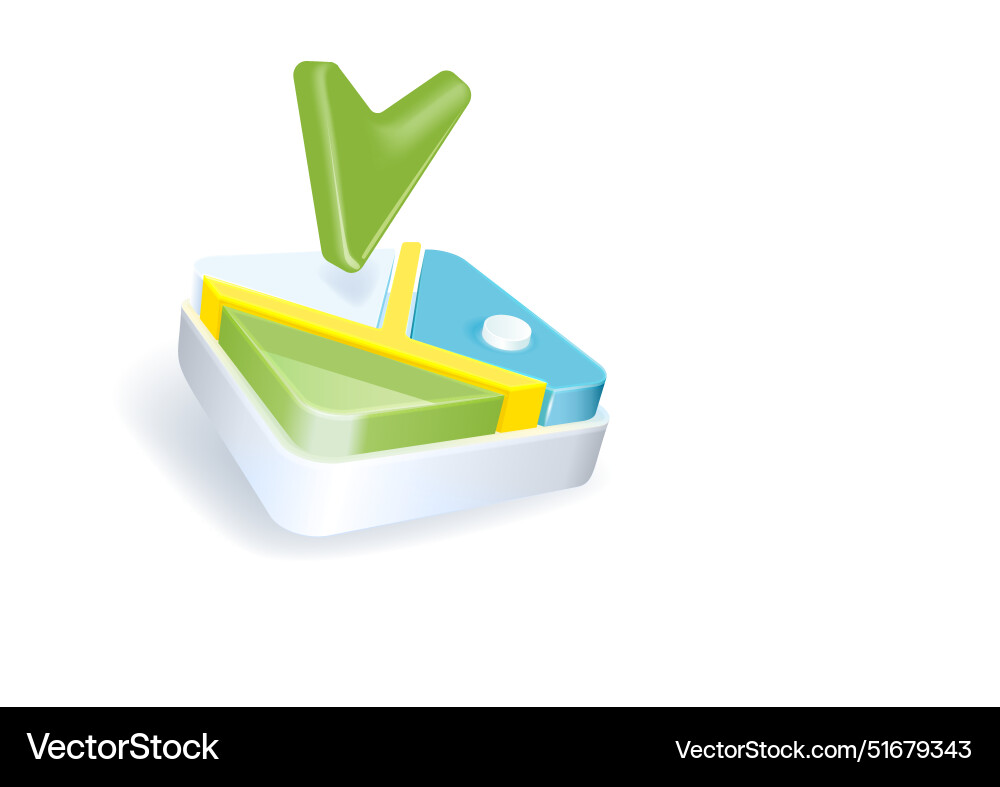 Icon navigator pin location checking on world map Vector Image