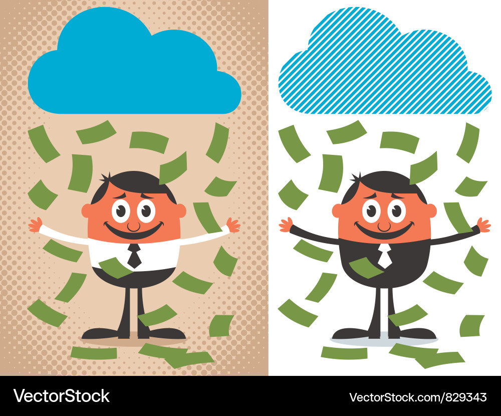 Money rain Royalty Free Vector Image - VectorStock