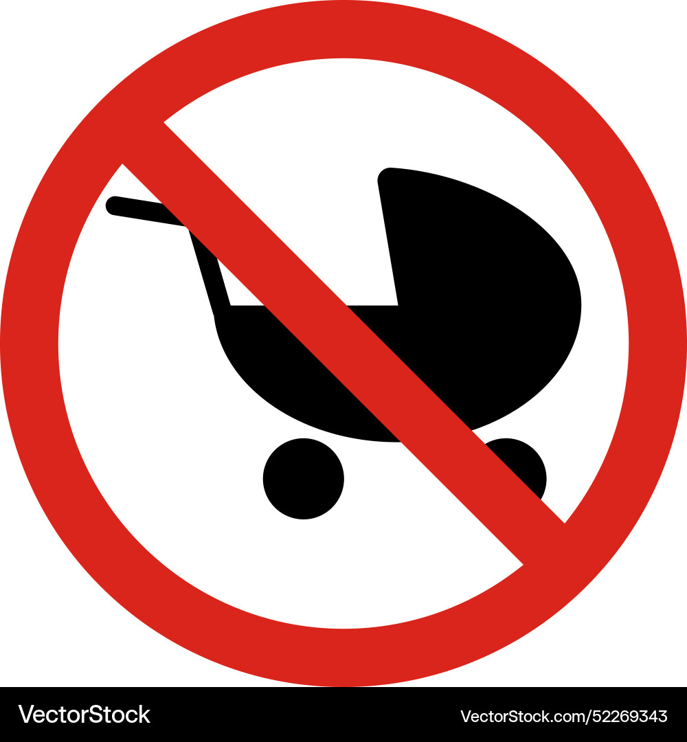 No baby stroller sign carriage Royalty Free Vector Image