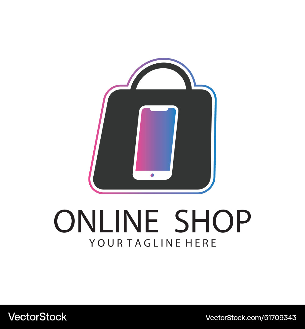 Online shop logo template Royalty Free Vector Image