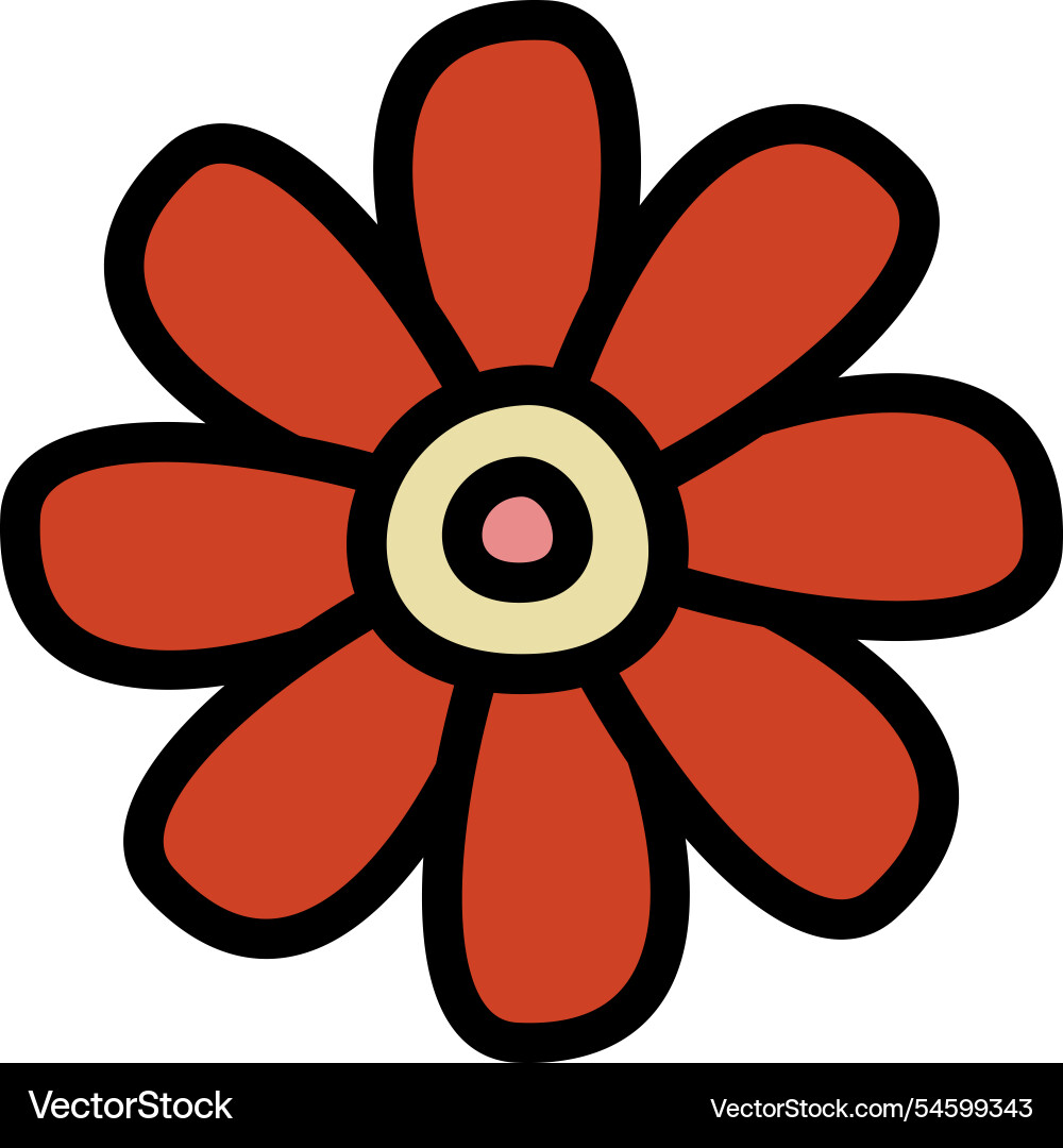 Red flower isolated Royalty Free Vector Image - VectorStock
