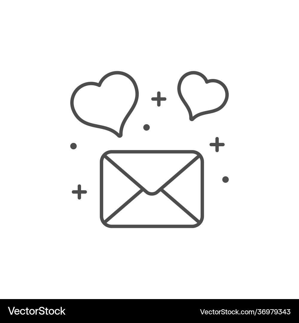 Romantic message line outline icon Royalty Free Vector Image