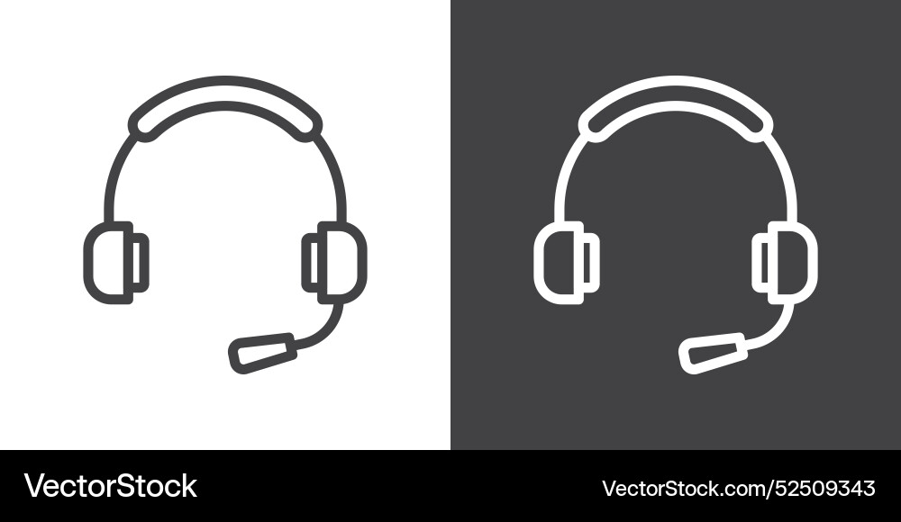Support headset icon Royalty Free Vector Image