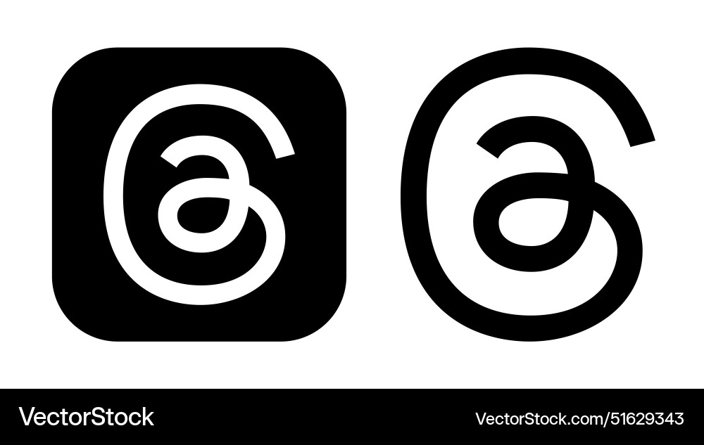 Threads mobile app icon and logo on white Vector Image