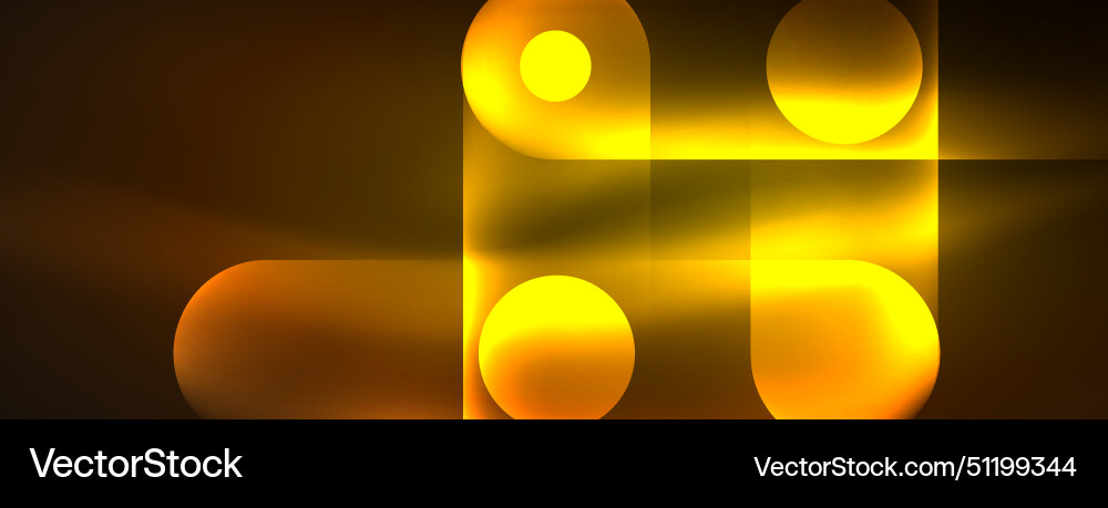 Amber circle automotive lights on dark background Vector Image