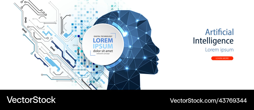 Artificial intelligence concept creative brain Vector Image