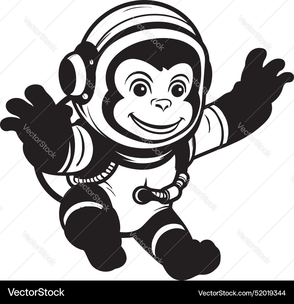 Astrochimp expedition icon spacefaring simian Vector Image