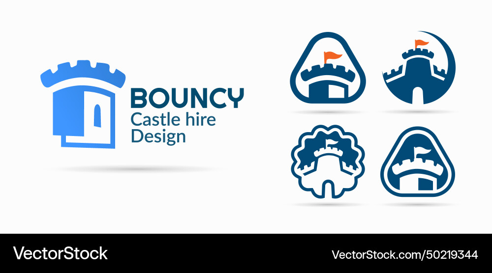 Castle logo design bundle Royalty Free Vector Image