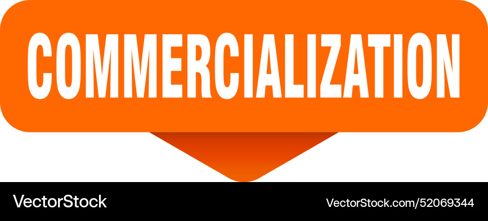 Commercialization sticker sign Royalty Free Vector Image