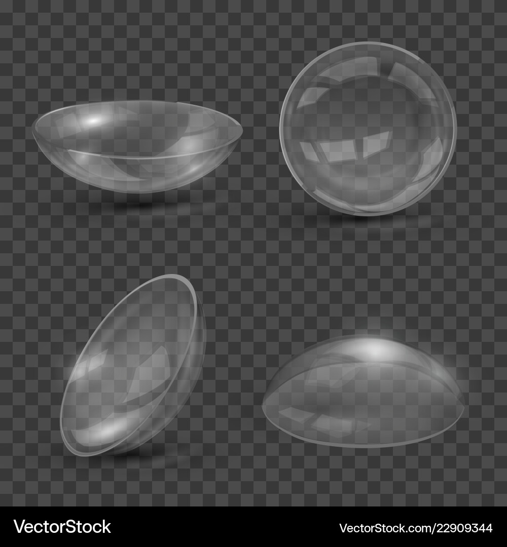 Kontakt optische Linse Nahaufnahme realistischen Stil Set