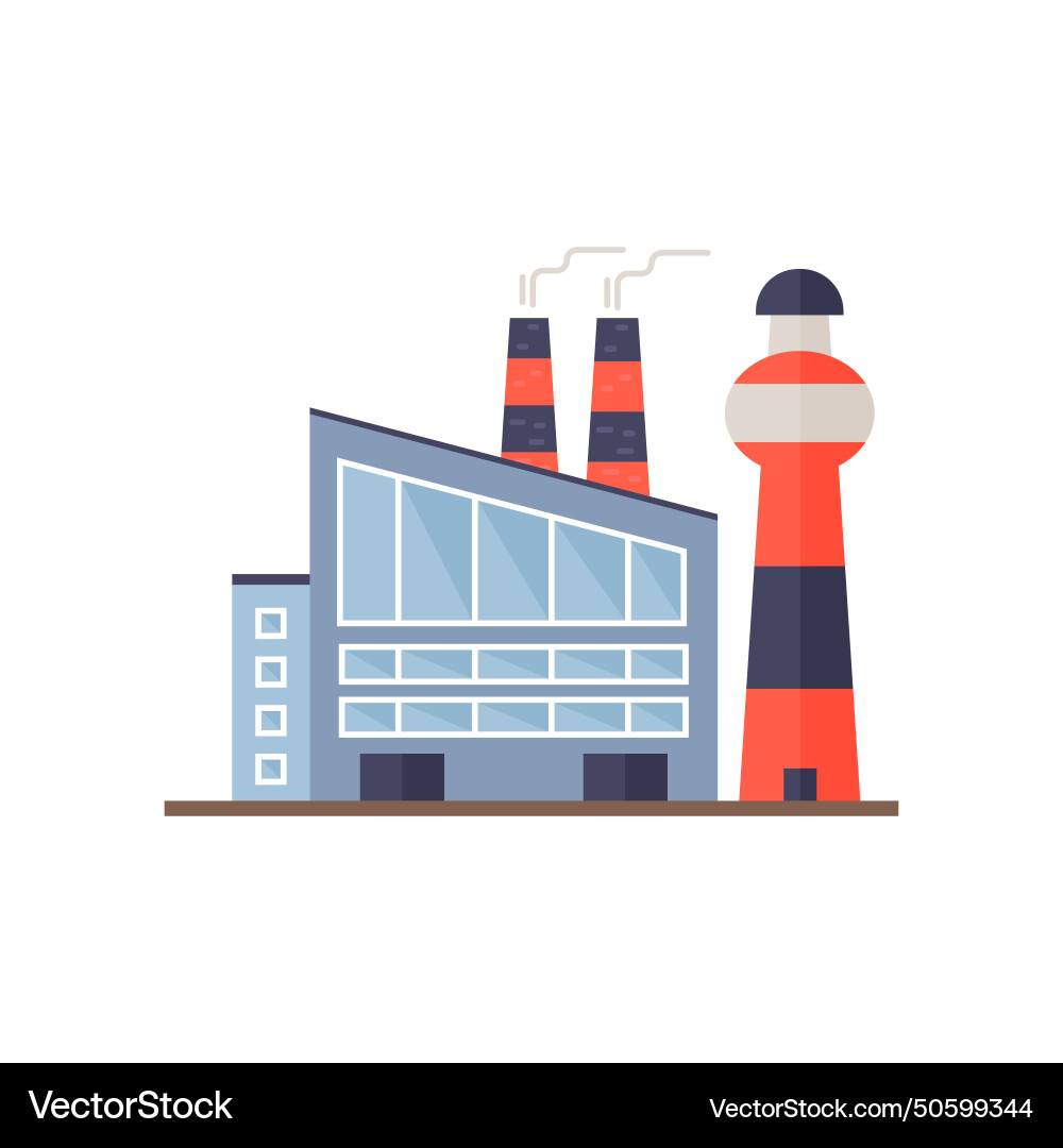 Industrial factory buildings hangar construction Vector Image