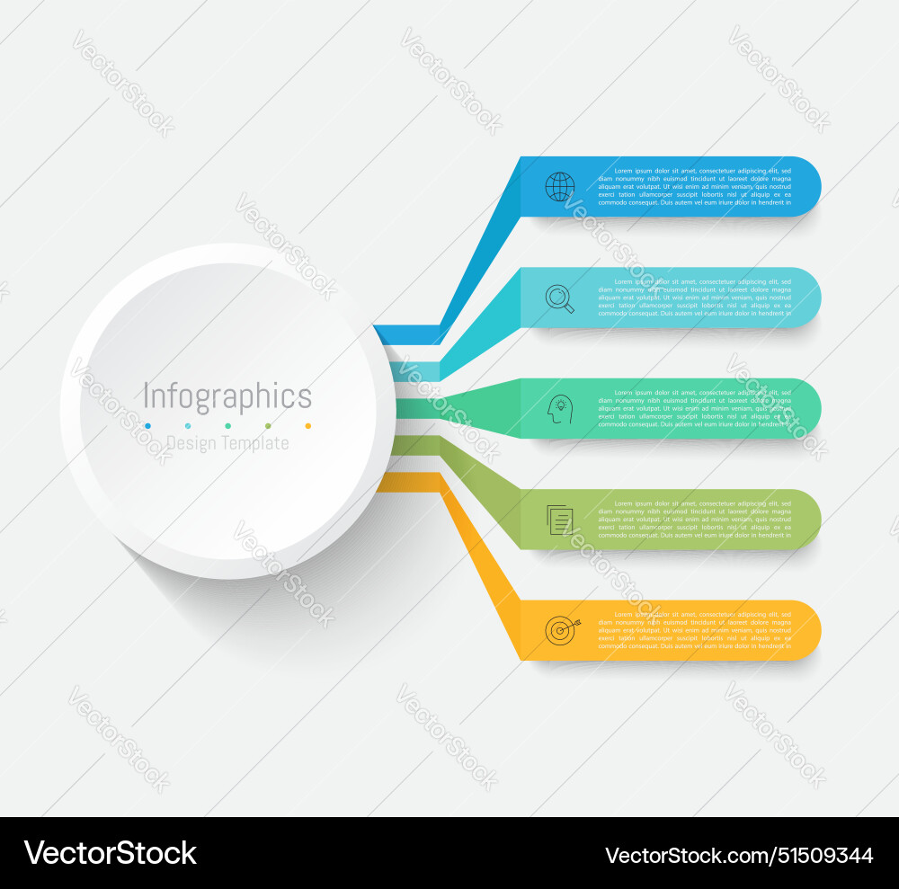 Infographic 5 options design elements Royalty Free Vector