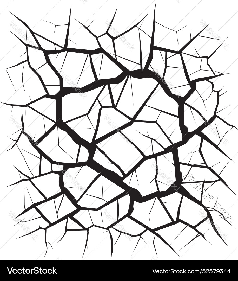 Linerupture crack logo symbol inkscribble cracked Vector Image