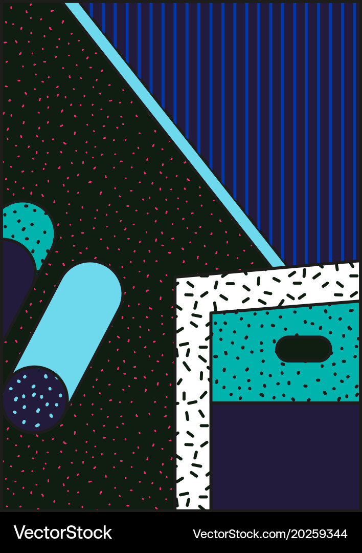 Neo memphis composition in 80 90 vintage Vector Image