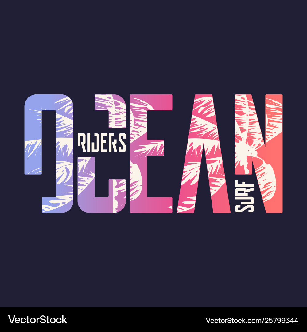 Ocean Surf T-Shirt - Waves & Riders Royalty Free Vector