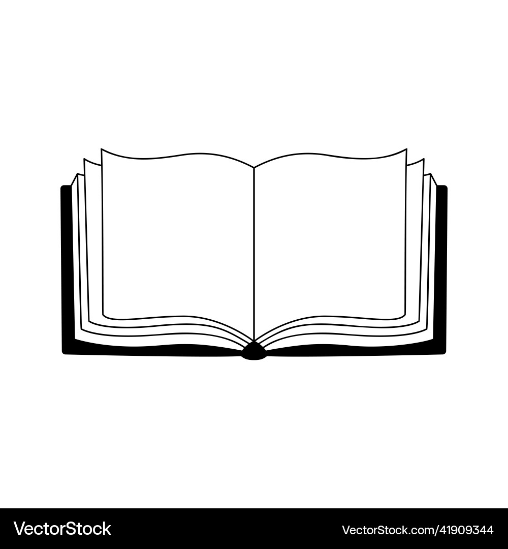 Open Book Outline Icon Royalty Free Vector Image