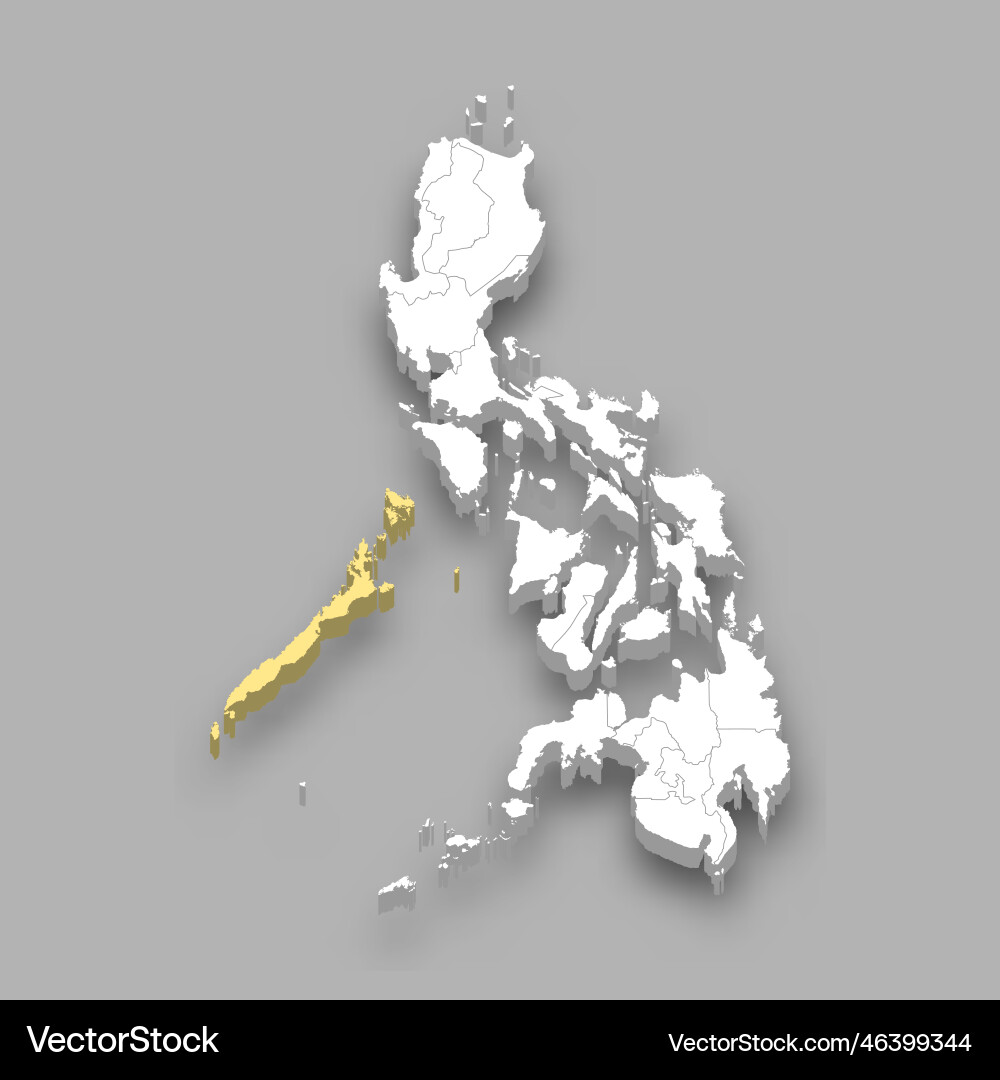 Palawan Region Philippines Map Royalty Free Vector Image