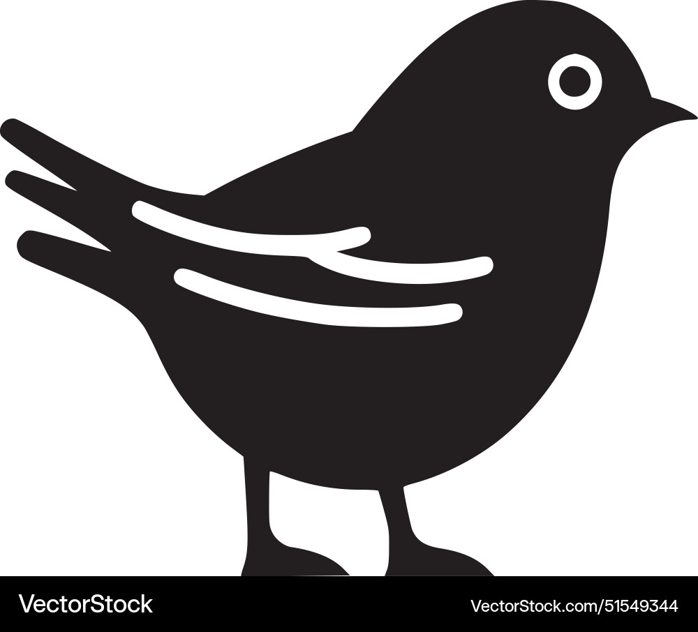 Robin bird - minimalist and simple silhouette Vector Image