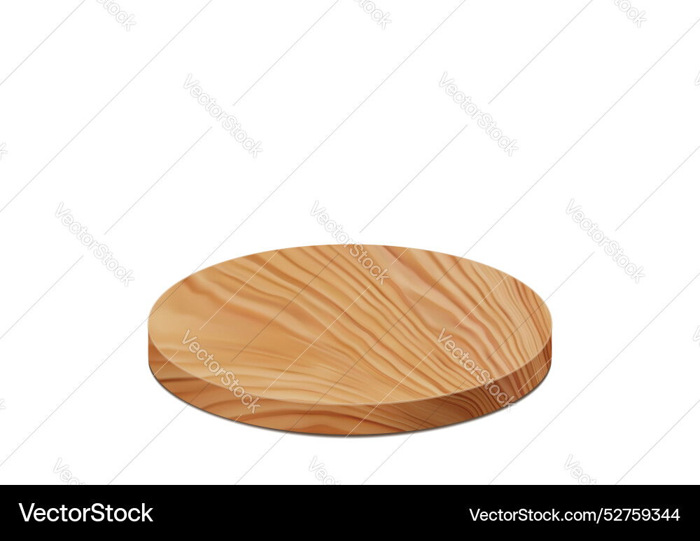 Round wooden plate podium display stage platform Vector Image