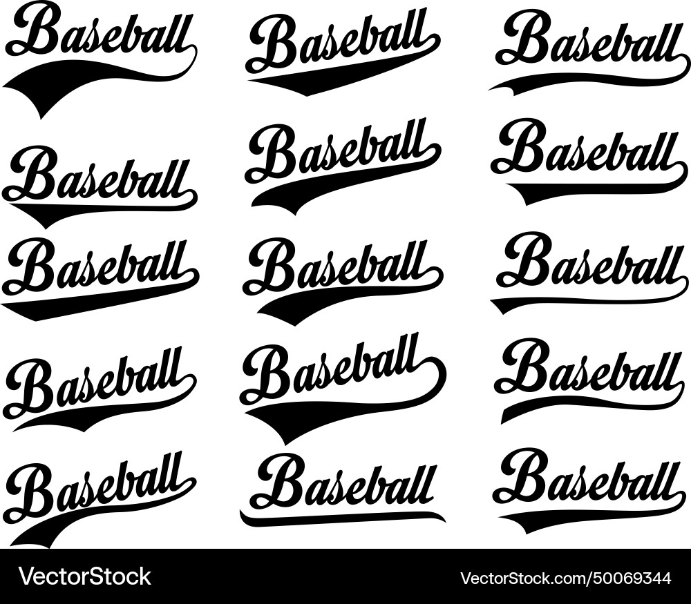 Text tails swoosh baseball sign typography Vector Image