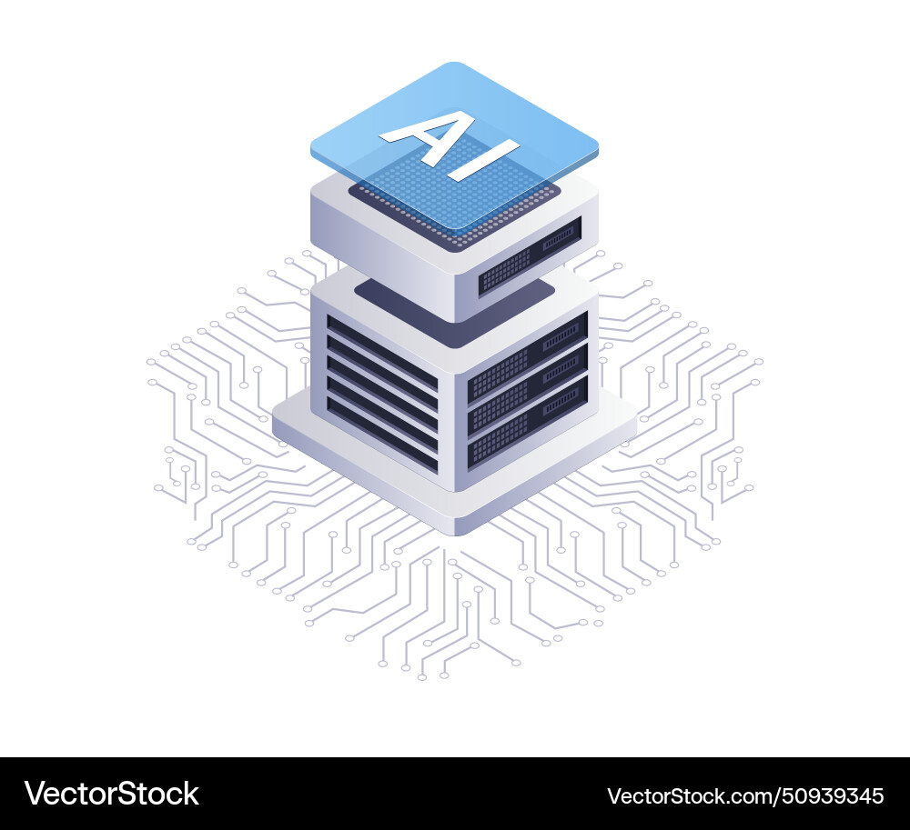 Artificial intelligence technology network system Vector Image