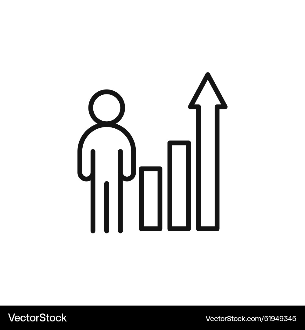 Career rise logo sign outline Royalty Free Vector Image