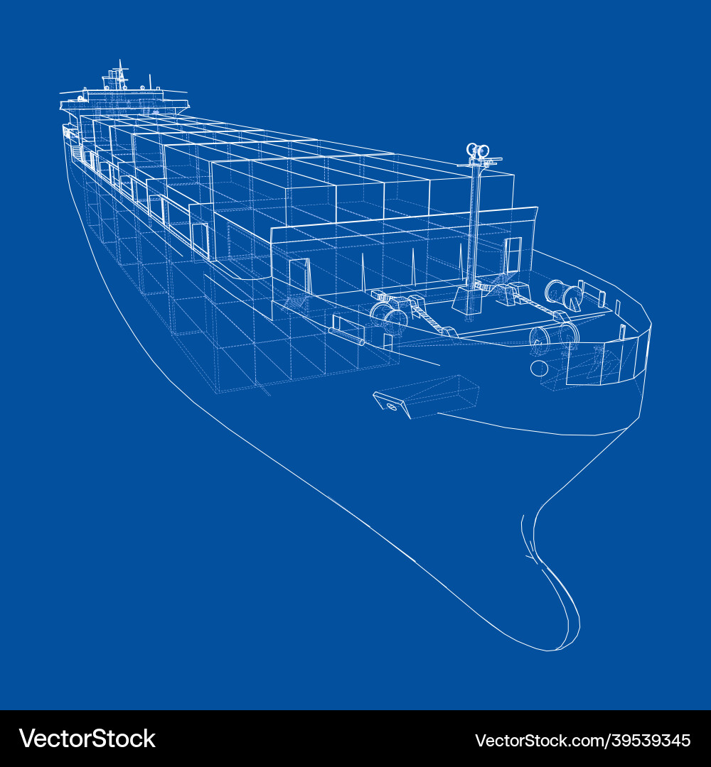 Cargo ship with containers Royalty Free Vector Image