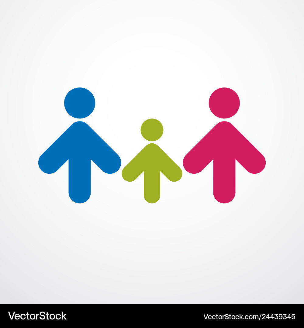 Happy family simple logo or icon created Vector Image