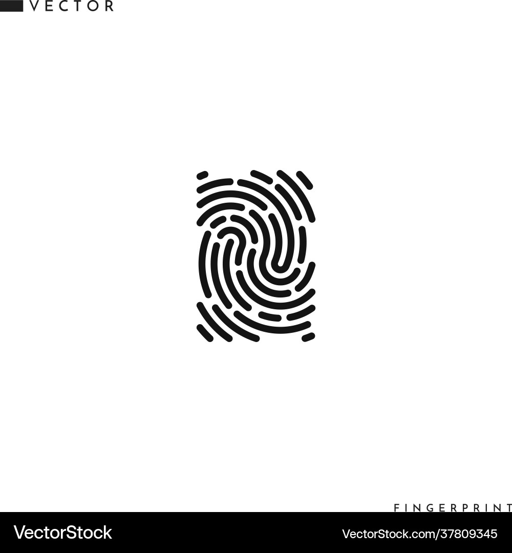 Human fingerprint in rectangle Royalty Free Vector Image