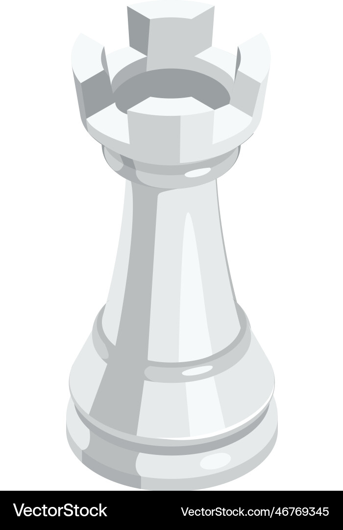 Isometric White Rook Icon Royalty Free Vector Image