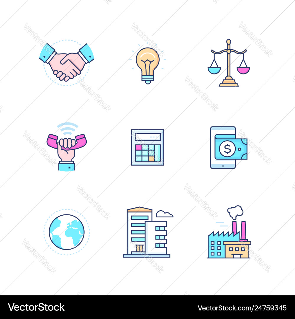 Modern Business Icons - Collaboration & Growth
