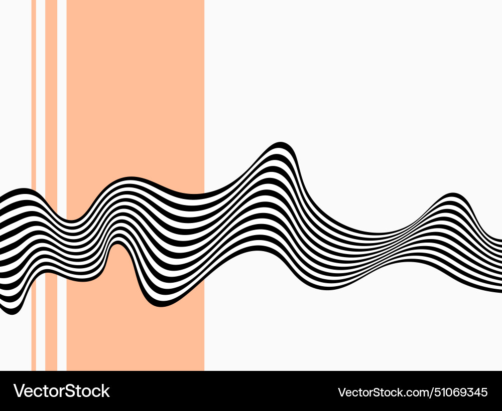 Optical art abstract black and white wave Vector Image