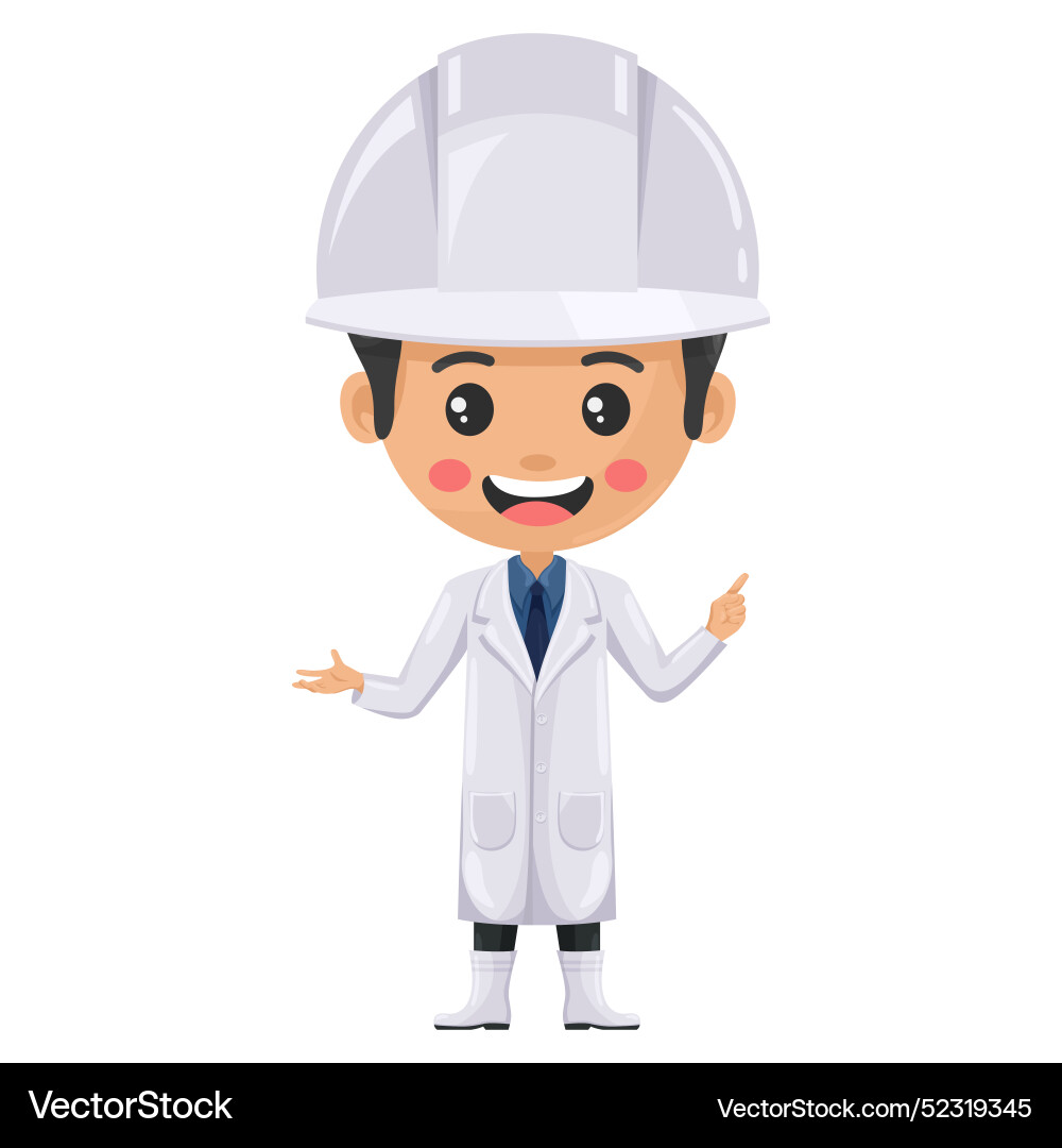 Quality control supervisor pointing his finger Vector Image