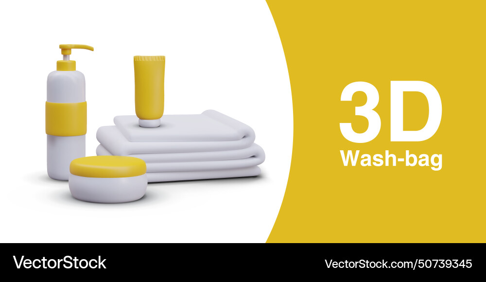 Set for washing travel kit realistic hygiene Vector Image
