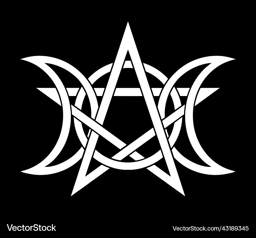 Triple Moon Pentagram Symbol Royalty Free Vector Image