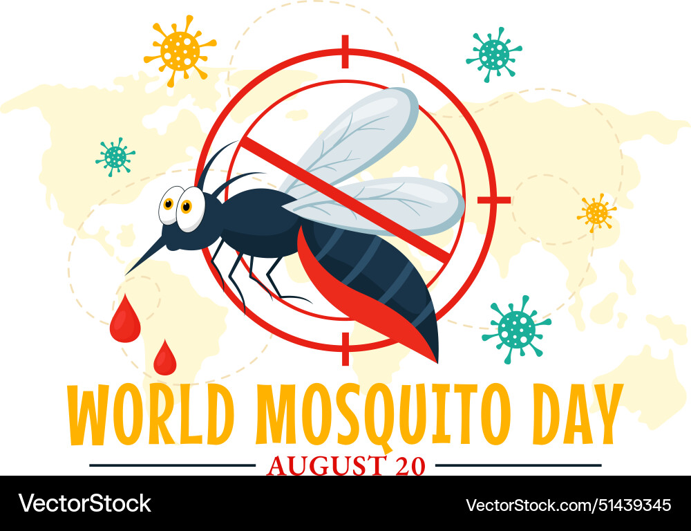 World mosquito day on august 20th featuring Vector Image