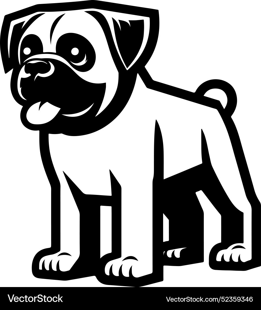 Boxer dog silhouette collection on white Vector Image