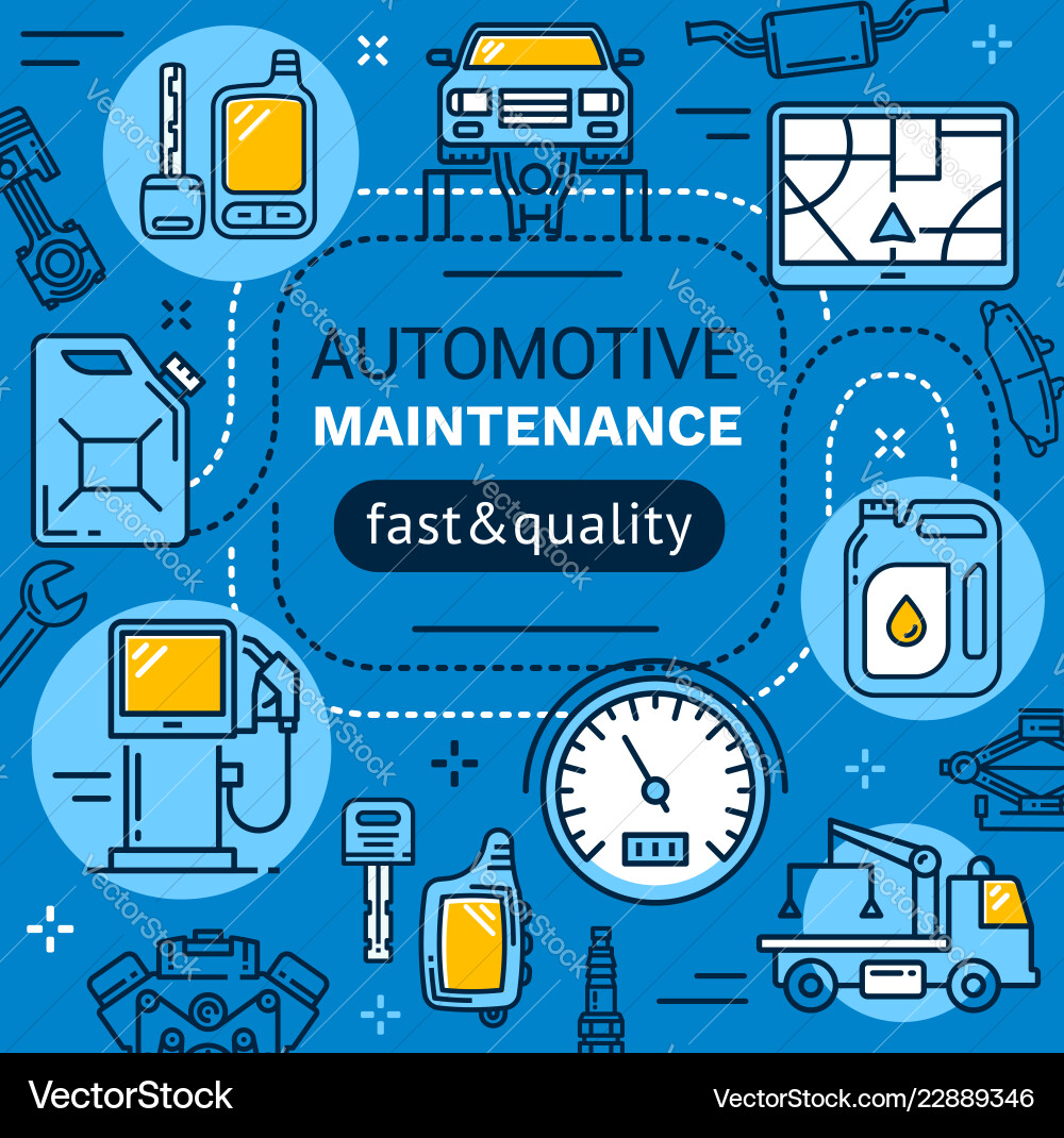 Car service repair and maintenance Royalty Free Vector Image