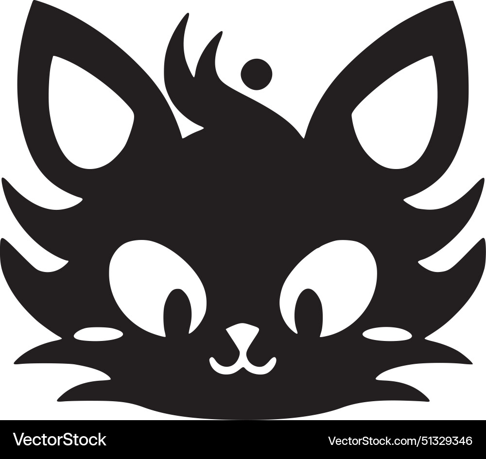 Cat - black and white isolated icon Royalty Free Vector