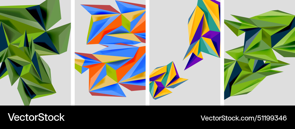Creative arts composition with four colored Vector Image