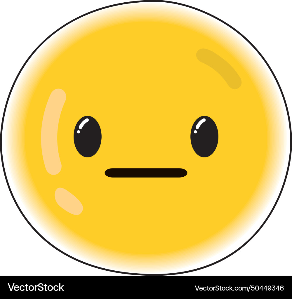 Cute emotionless emoji icon Royalty Free Vector Image